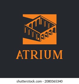 Atrium Courtyard Ancient Architecture Vector Graphics Stock Vector ...
