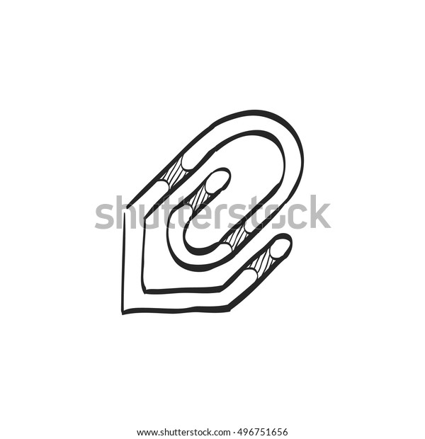 Attachment File Icon Doodle Sketch Lines Stock Vector (Royalty Free ...