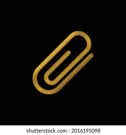 Attachment Gold Plated Metalic Icon Logo Stock Vector (Royalty Free ...