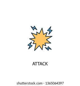 Attack Concept 2 Colored Line Icon Stock Vector (Royalty Free ...