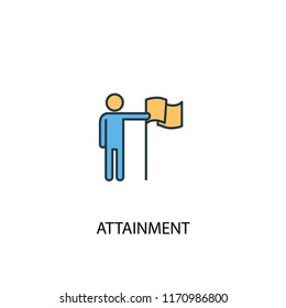 Attainment Concept 2 Colored Line Icon Stock Vector (Royalty Free ...