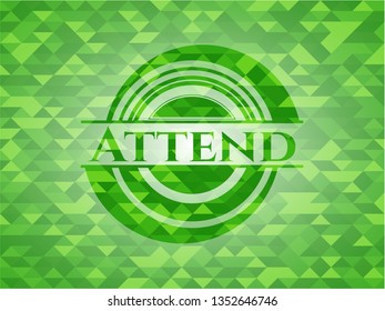 Attend Green Emblem Triangle Mosaic Background Stock Vector (Royalty ...