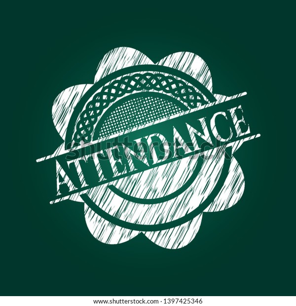 Attendance Chalkboard Emblem On Black Board Stock Vector (Royalty Free ...