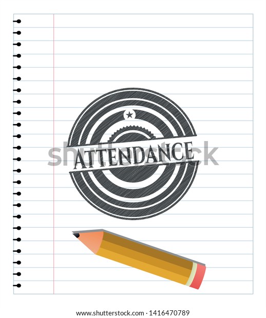 Attendance Drawn Pencil Vector Illustration Detailed Stock Vector ...