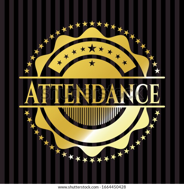 Attendance Gold Badge Vector Illustration Detailed Stock Vector ...