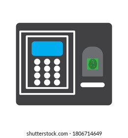 Attendance Machine Icon Fingerprint Access Control Stock Vector ...