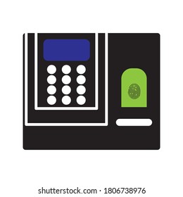 Attendance Machine Icon Fingerprint Access Control Stock Vector ...