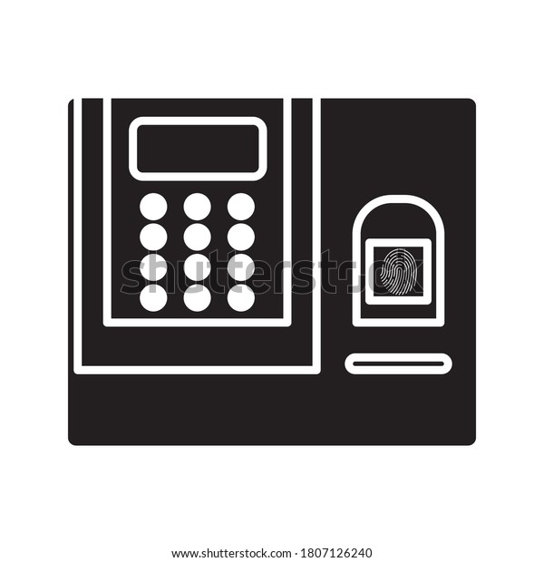 Attendance Machine Icon Fingerprint Access Control Stock Vector ...
