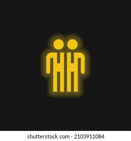 Attendees Yellow Glowing Neon Icon Stock Vector (Royalty Free ...