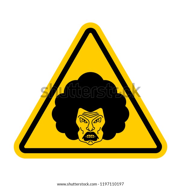 Attention Angry Wife Caution Grumpy Woman Stock Vector (Royalty Free ...