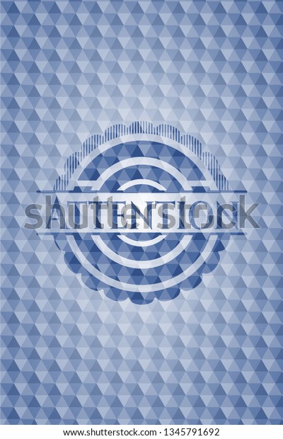 Attention Blue Badge Geometric Pattern Background Stock Vector (Royalty ...
