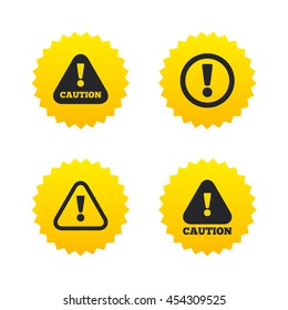 Attention Caution Icons Hazard Warning Symbols Stock Vector (Royalty ...