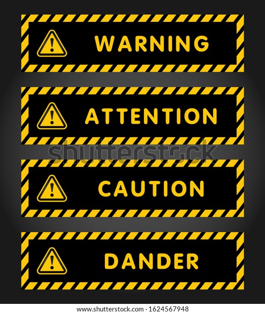 Attention Danger Caution Warning Sign Risk Stock Vector (Royalty Free ...