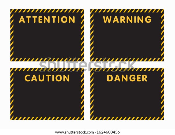 Attention Danger Caution Warning Sign Risk: เวกเตอร์สต็อก (ปลอดค่า ...