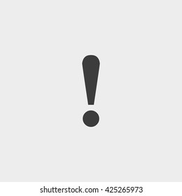 Attention Icon Flat Design Black Color Stock Vector (Royalty Free ...