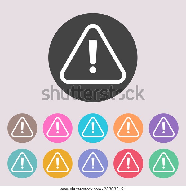 Attention Icon Set Colored Icons Stock Vector (Royalty Free) 283035191