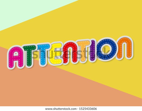 Attention Letters Banner Border Stitches Stock Vector (Royalty Free ...