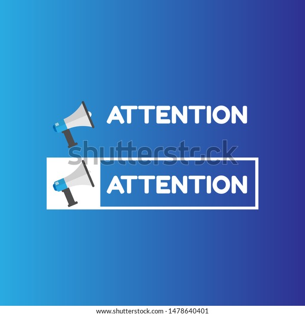Attention Megaphone Loudspeaker Message Attentioncomic Style Stock ...