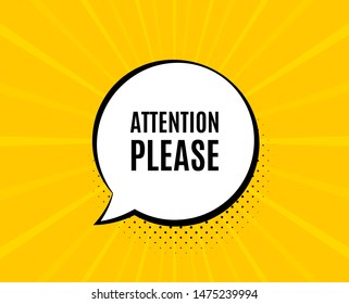 Attention Please Chat Speech Bubble Special Stock Vector (Royalty Free ...