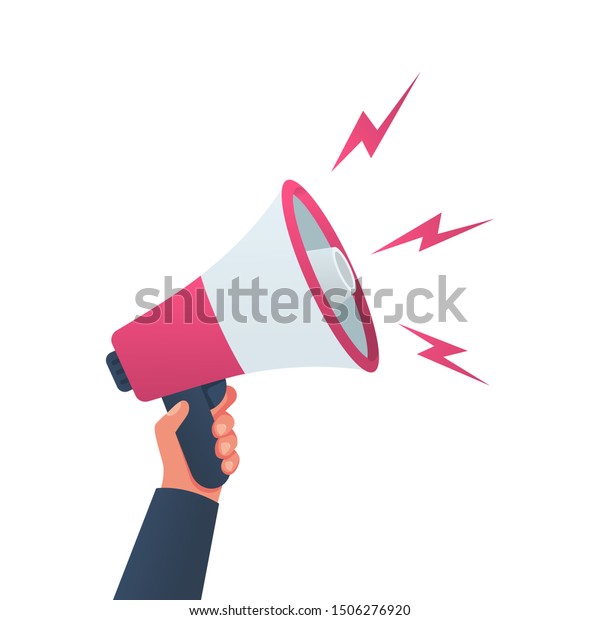 Attention Please Hand Hold Megaphone Speaker Stock Vector (Royalty Free ... Attention Please Hand Hold Megaphone Speaker Stock Vector (Royalty Free ...