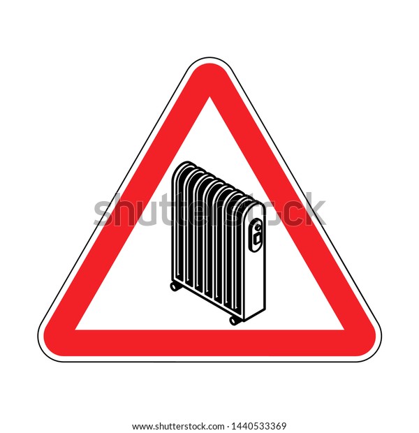 Attention Radiator Heat Warning Red Road Stock Vector (Royalty Free ...