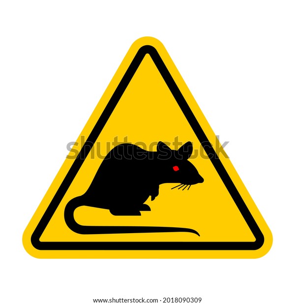 Attention Rat Warning Yellow Road Sign Stock Vector (Royalty Free ...