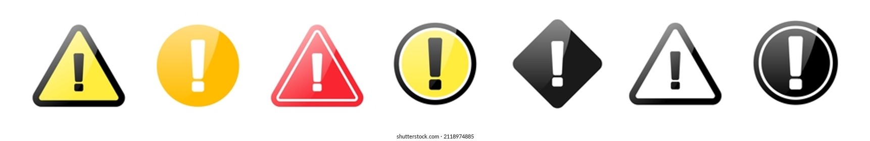 Attention Sign Icon Warning Icon Stock Vector (Royalty Free) 2118974885 ...