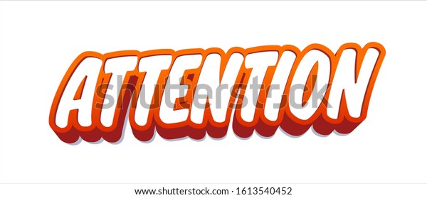 Attention Text Banner Vector Illustation Stock Vector (Royalty Free ...