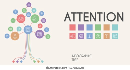 Attention Vector Infographic Tree Line Icon: เวกเตอร์สต็อก (ปลอดค่า ...