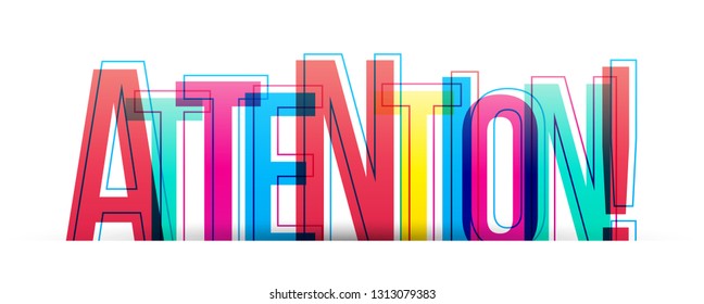 Attention Word Vector Isolated On White Stock Vector (Royalty Free ...