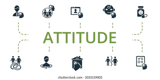 Attitude Icon Set Contains Editable Icons Stock Vector (Royalty Free ...