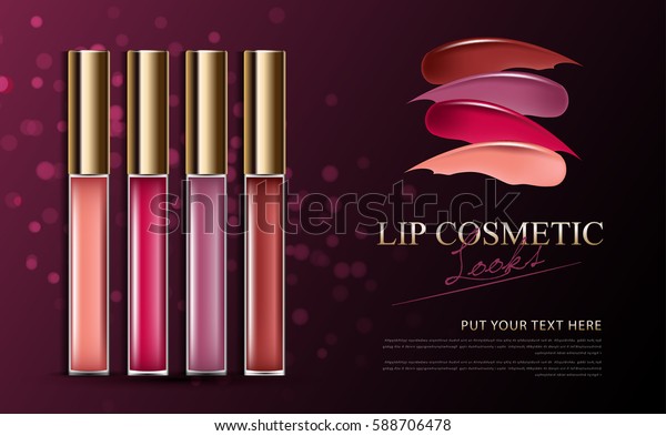 Attractive Lip Gloss Ads Sticky Glossy Stock Vector (Royalty Free ...