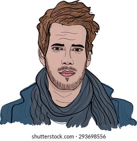Attractive Man Sketch Vector Stock Vector (Royalty Free) 293698556 ...