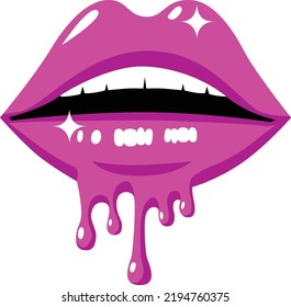 Attractive Shiny Lips Drop Stock Vector (Royalty Free) 2194760375 ...