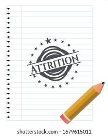 Attrition Pencil Emblem Vector Illustration Detailed Stock Vector ...