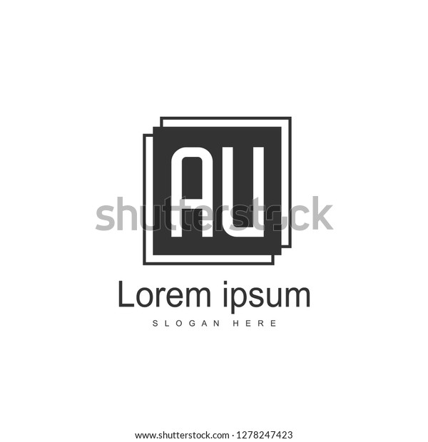 Au Letters Logo Design Simple Creative Stock Vector (Royalty Free ...