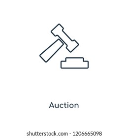 Auction Concept Line Icon Linear Auction Stock Vector (Royalty Free ...