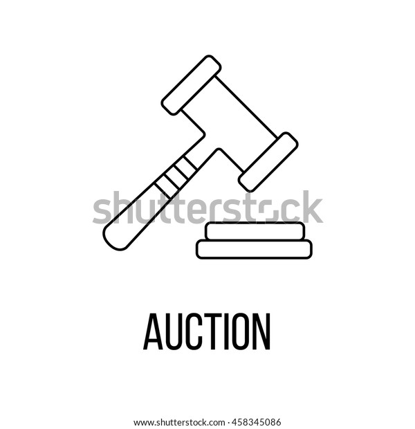 Auction Icon Logo Line Art Style Stock Vector (Royalty Free) 458345086 ...