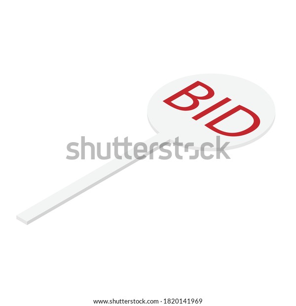 Auction Paddle Bid Isometric View Vector Stock Vector (Royalty Free ...