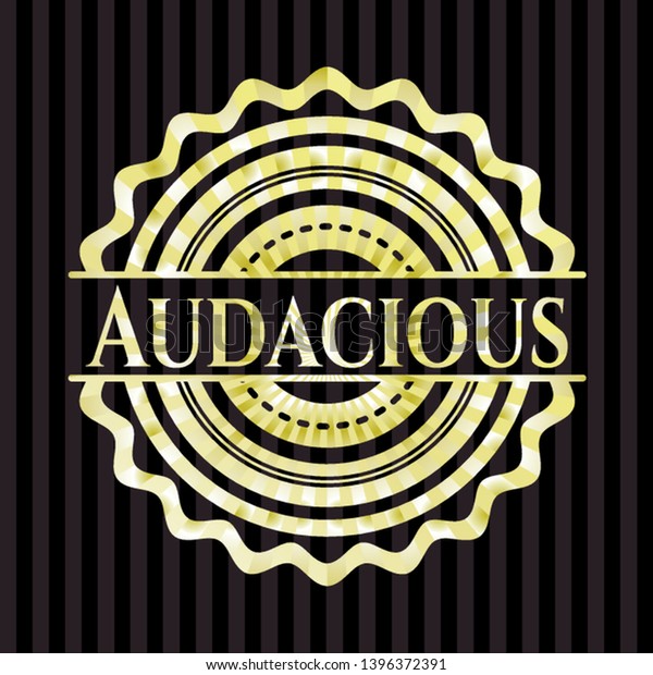 Audacious Golden Emblem Badge Vector Illustration Stock Vector (Royalty ...