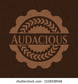 Audacious Realistic Wood Emblem Vector Illustration Stock Vector ...