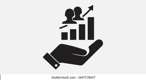 Audience Growth Bar Chart Icon Hand Stock Vector (Royalty Free) 1647178657 Audience Growth Bar Chart Icon Hand Stock Vector (Royalty Free) 1647178657