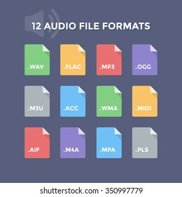 Audio File Formats Music File Type Stock Vector (Royalty Free ...