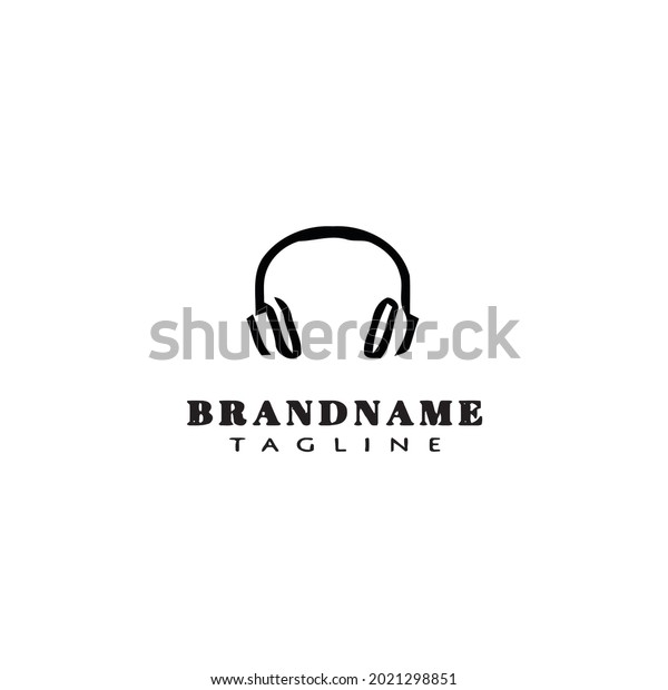 Audio Headphone Cute Logo Design Icon Stock Vector (Royalty Free ...