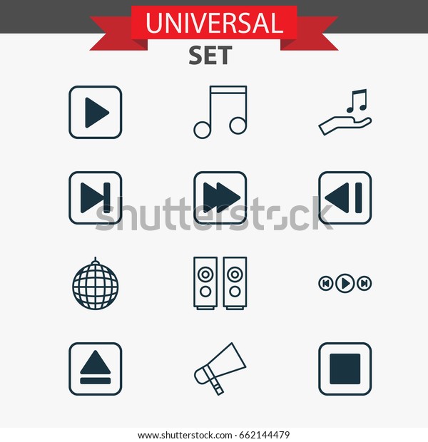 Audio Icons Set Collection Audio Buttons Stock Vector (Royalty Free ...