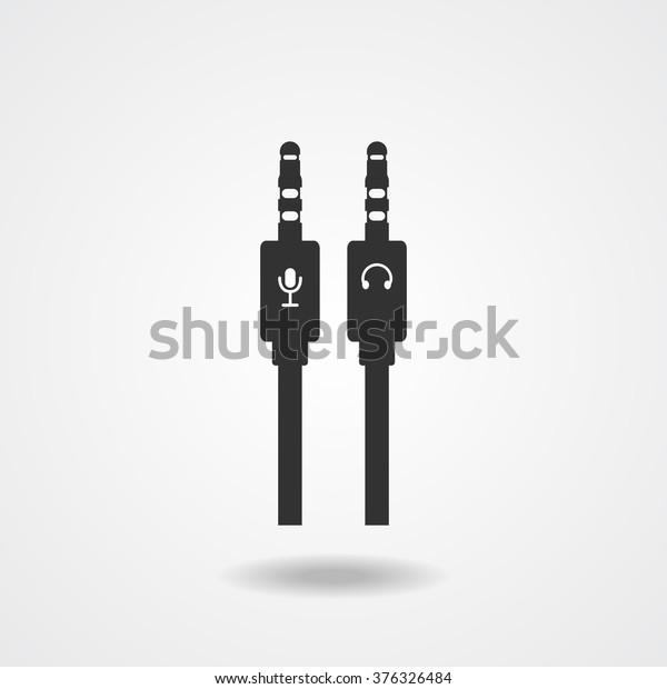 Audio Microphone Wire Icon Silhouette Vector Stock Vector (Royalty Free ...