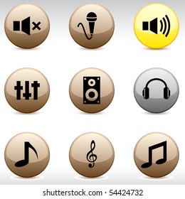 Audio Set Round Glossy Icons Stock Vector (Royalty Free) 54424732 ...