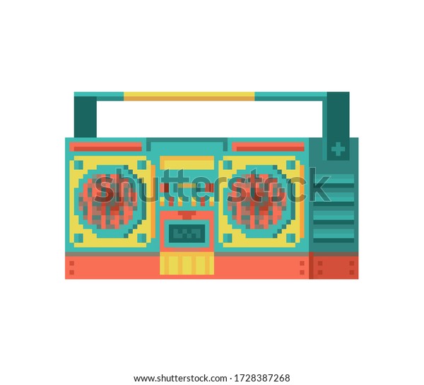 Audio Tape Recorder Pixel Art Boombox 库存矢量图（免版税）1728387268 | Shutterstock