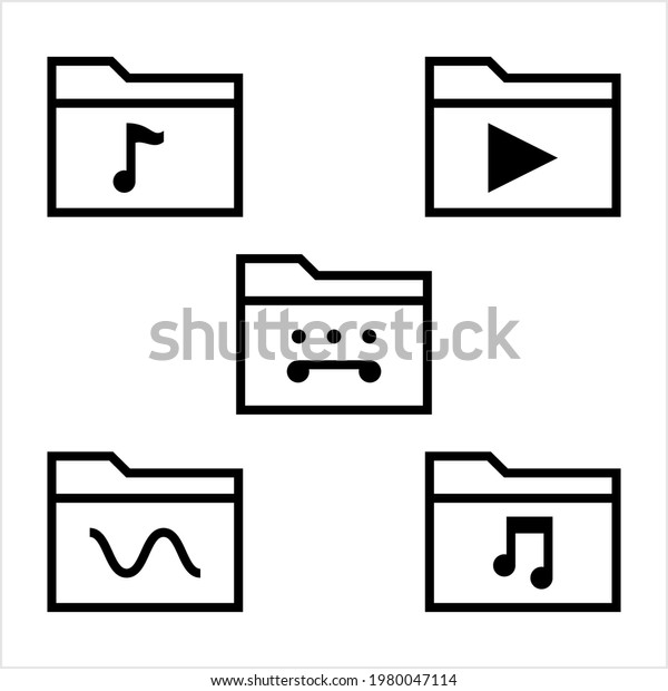Audio Video Folder Icon Multimedia Folder Stock Vector (Royalty Free ...