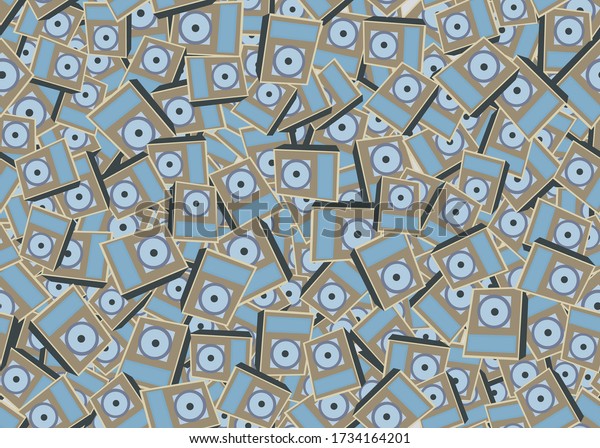 Audio Volume Wallpaper Retro System Pattern Stock Vector (Royalty Free ...